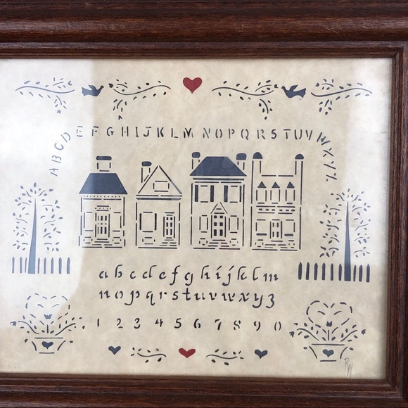 Wall Decor | Vintage Framed Stencil Alphabet 1989 6x5 | Poshmark
